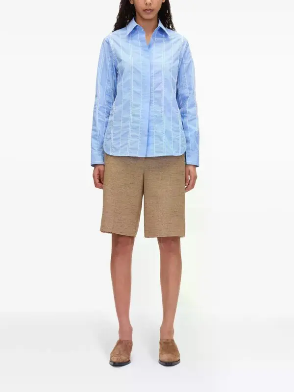 3.1 Phillip Lim Vertical Stripe Cotton Blend Shirt