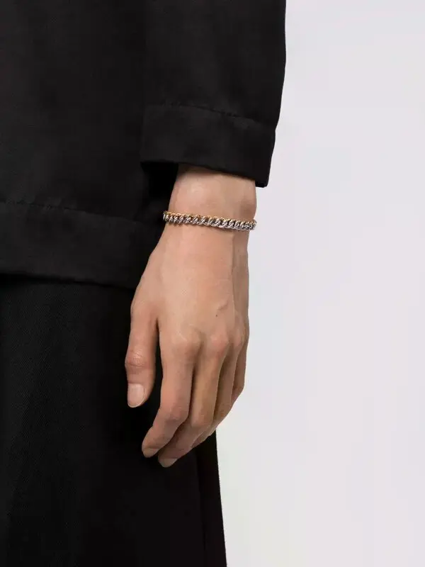 Shay 18k Yellow And White Gold Medium Two-tone Link Bracelet - Silver