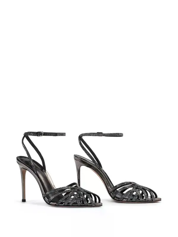 LE SILLA Divina 105mm Crystal-embellished Sandals - Black