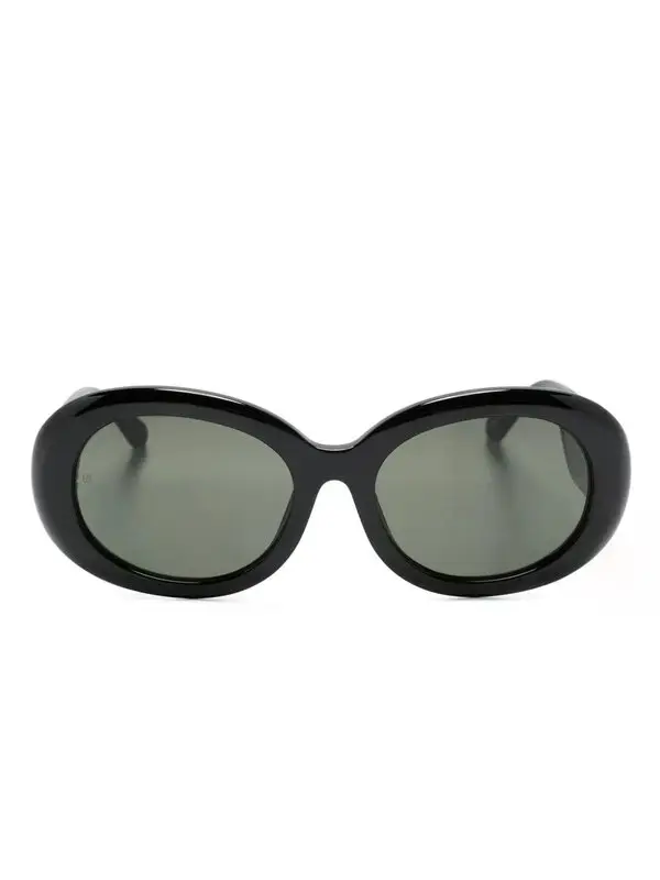 Linda Farrow Lina Oval-frame Sunglasses - Black