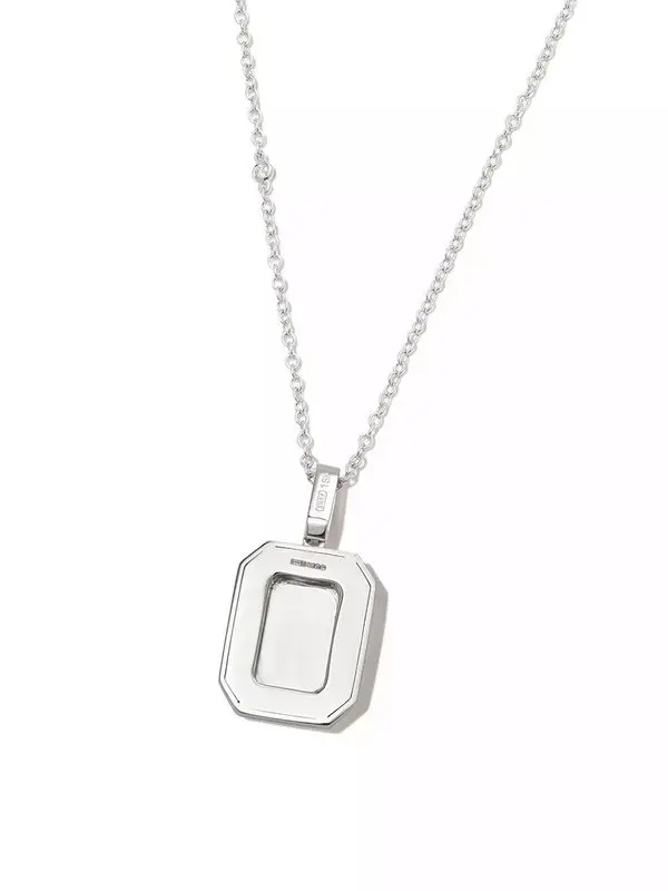 Shay 18k White Gold Full Pavé Diamond O-initial Pendant Bead-chain Necklace