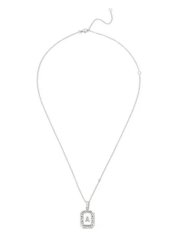 Shay 18k White Gold Diamond Initial Pendant Bead-chain Necklace