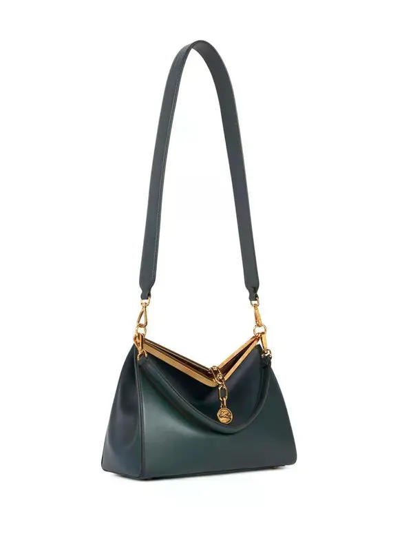 Etro Medium Vela Leather Shoulder Bag - Green