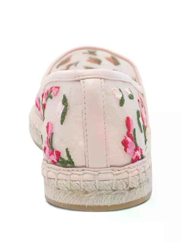 STUART WEITZMAN Bareitall" Embroidered Mesh Espadrilles