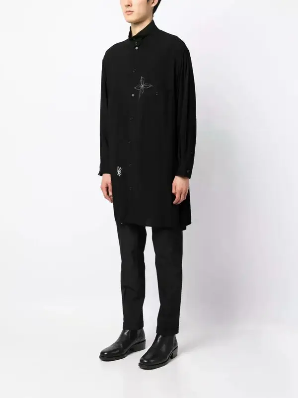 Yohji Yamamoto Flower-doodle Long Shirt