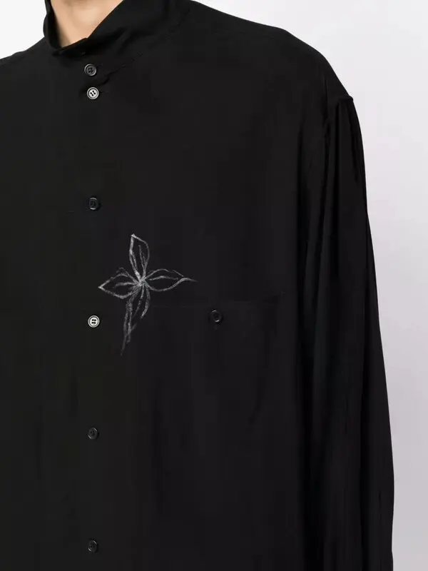 Yohji Yamamoto Flower-doodle Long Shirt