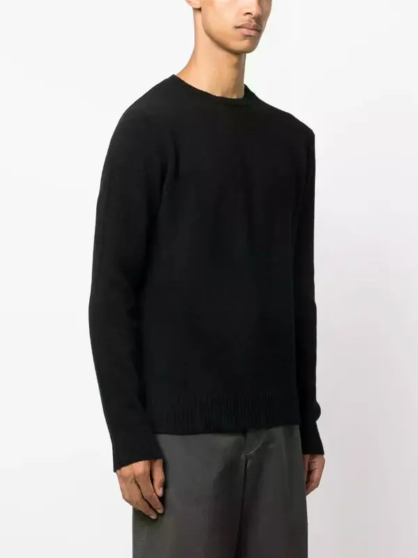 ROBERTO COLLINA Crew Neck Merino-cashmere Jumper - Black