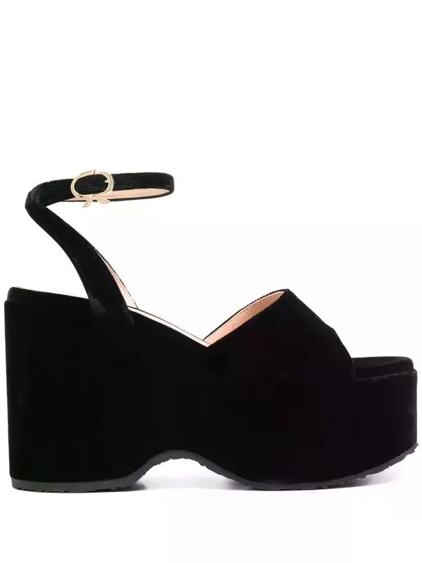 GIANVITO ROSSI Velvet Platform Sandals