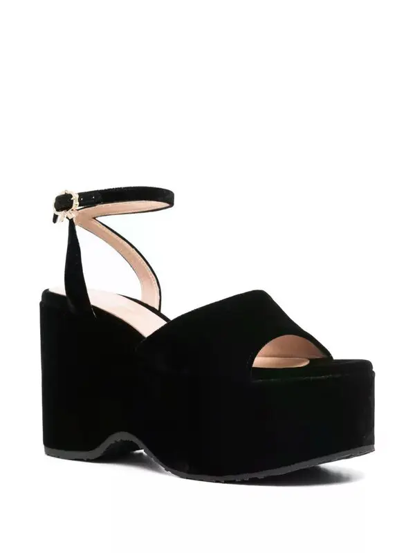 GIANVITO ROSSI Velvet Platform Sandals