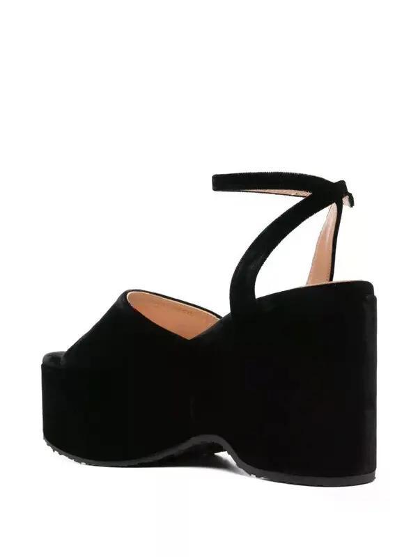 GIANVITO ROSSI Velvet Platform Sandals