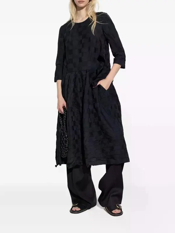 Comme Des Garçons Check Pattern Dress - Black