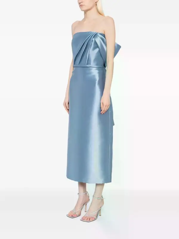 Amsale Bow Detail Cocktail Dress - Blue