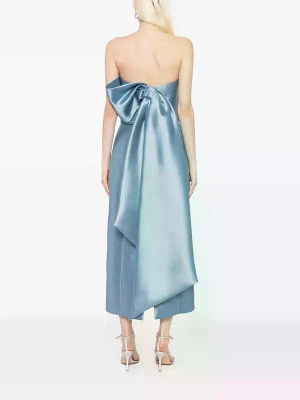 Amsale Bow Detail Cocktail Dress - Blue