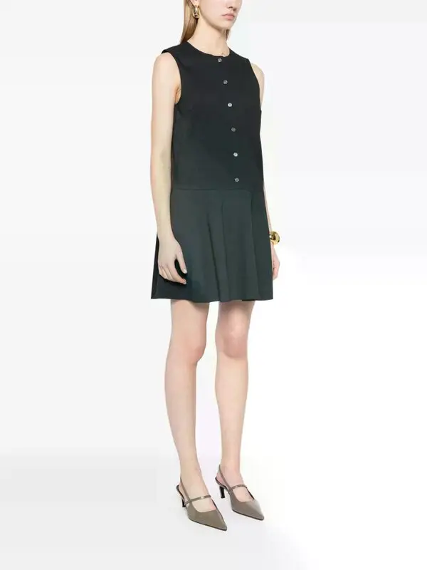 Theory Sleeveless Crewneck Mini Dress With Flared Skirt