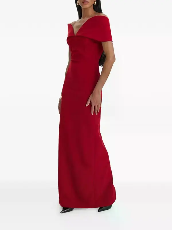 MOOS STUDIO V-neck Maxi Dress - Red