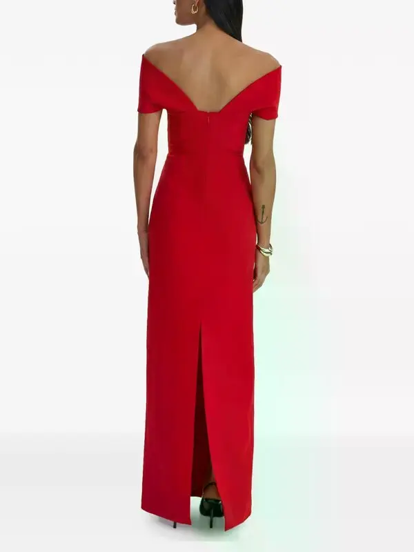 MOOS STUDIO V-neck Maxi Dress - Red