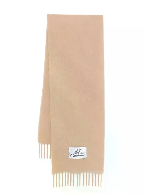 Marni Logo-patch Scarf - Neutrals
