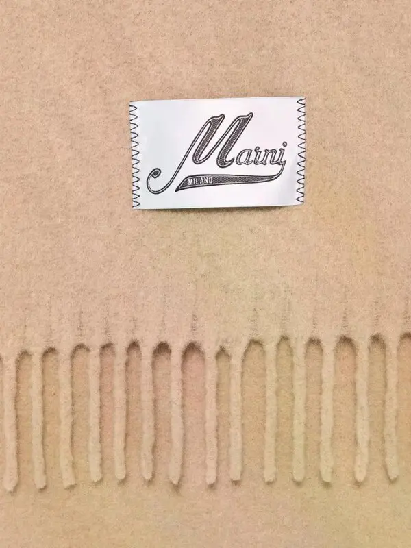 Marni Logo-patch Scarf - Neutrals