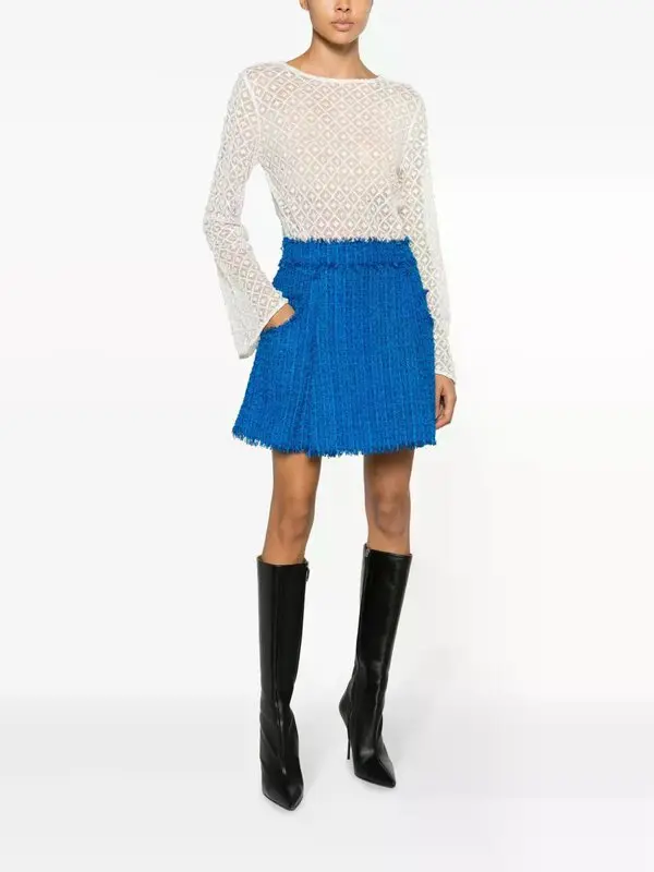 Balmain Pleated Tweed Miniskirt