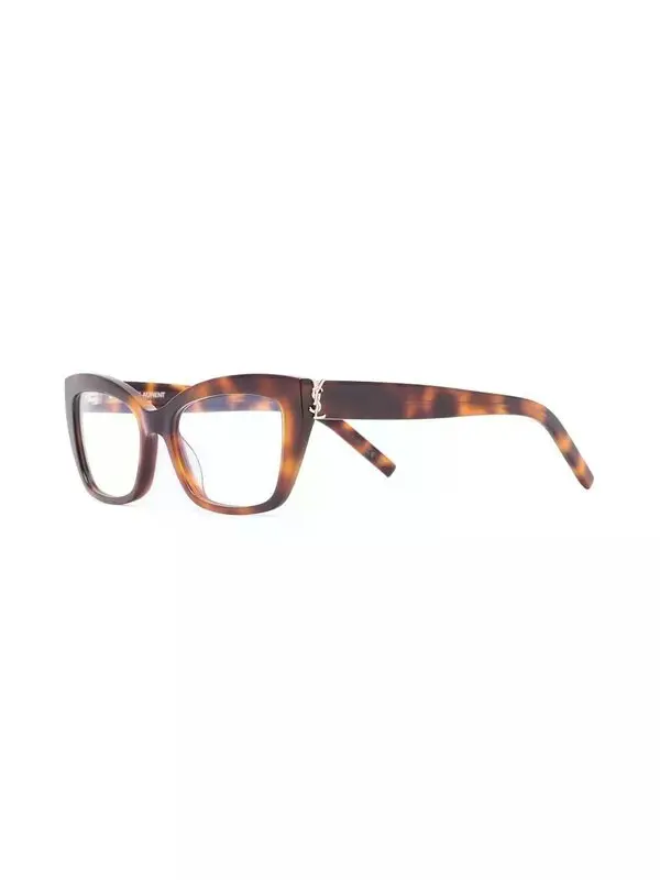Saint Laurent Tortoiseshell Cat Eye Glasses - Brown