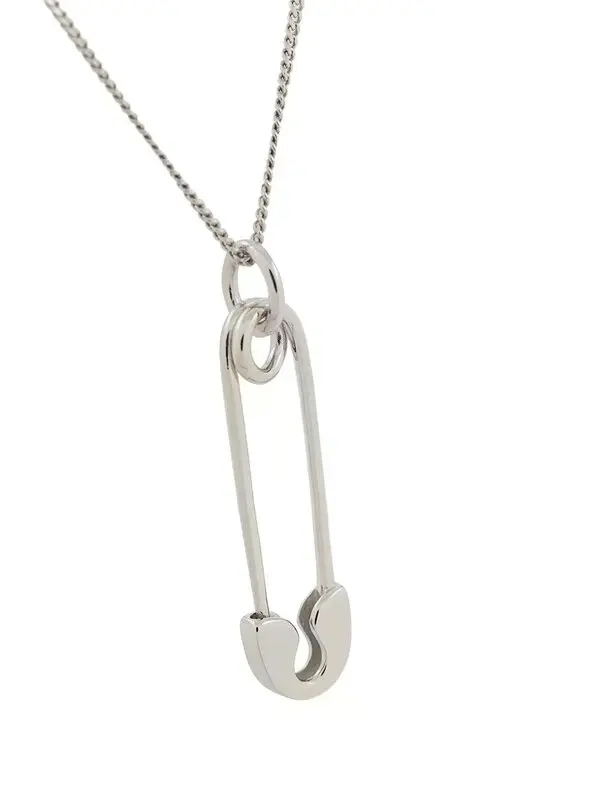 TRUE ROCKS Safety Pin Pendant Necklace - Silver