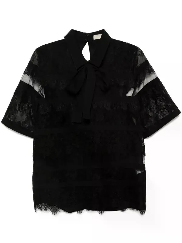 Elie Saab Lace Blouse With Self-tie Fastening