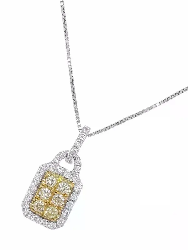 HYT JEWELRY Platinum Sunshine Yellow Diamond Pendant Necklace - Silver
