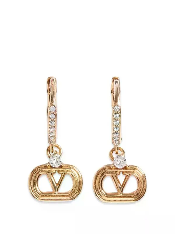 Valentino Garavani Ovalette Crystal-embellished Earrings - Gold