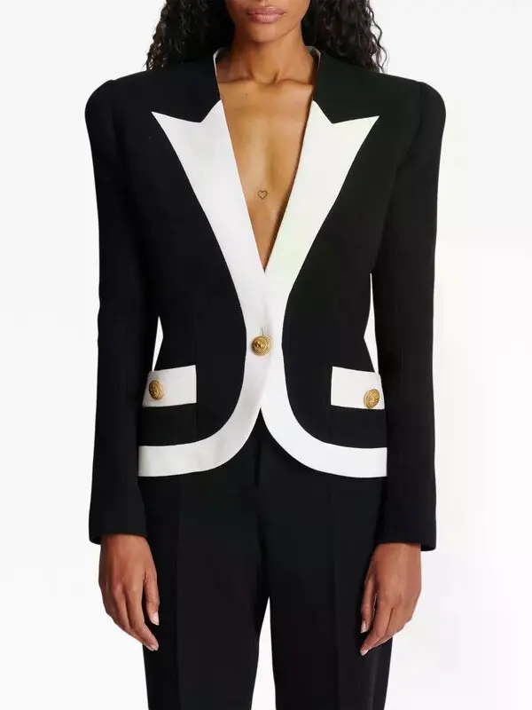 Balmain Two-tone Crepe Blazer
