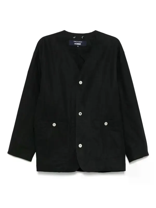 Comme Des Garçons Collarless V-neck Jacket