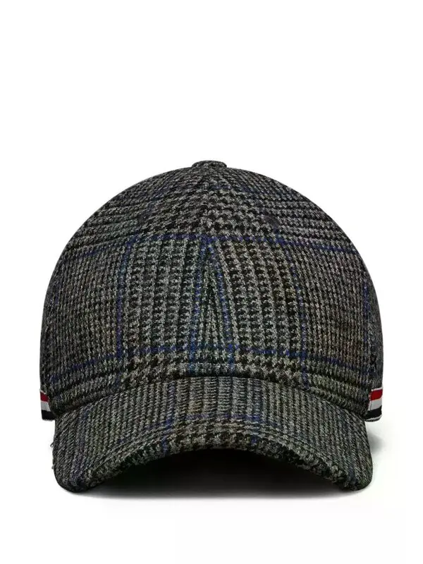 Thom Browne Prince Of Wales Check Baseball Cap - Grey
