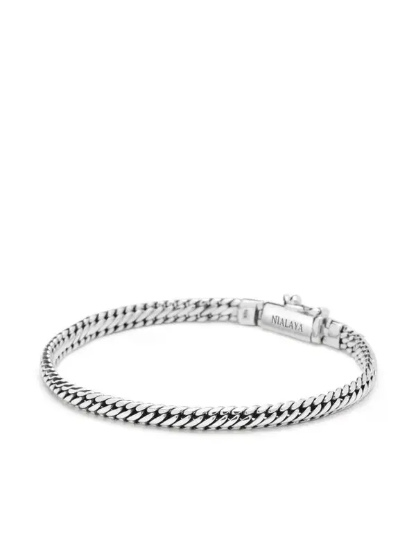 NIALAYA JEWELRY Logo-engraved Chain Bracelet - Silver