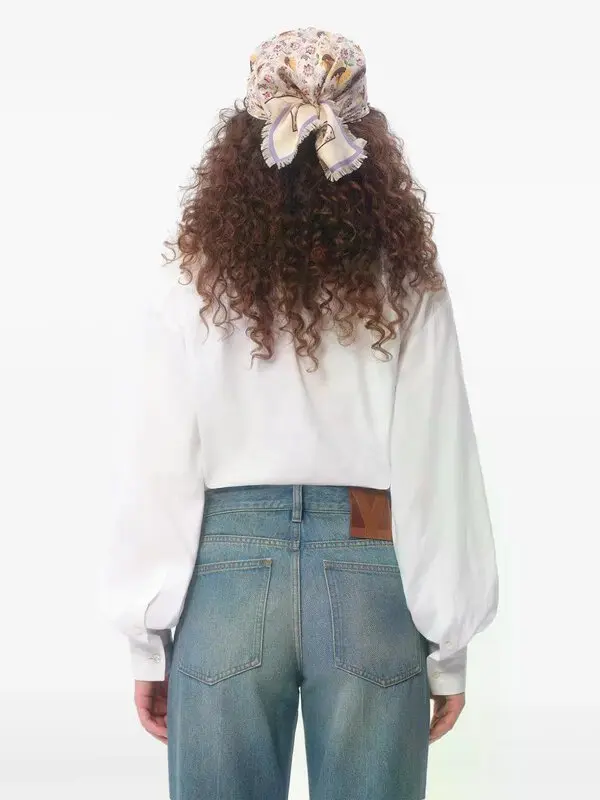 Valentino Garavani Embroidered Frill Blouse