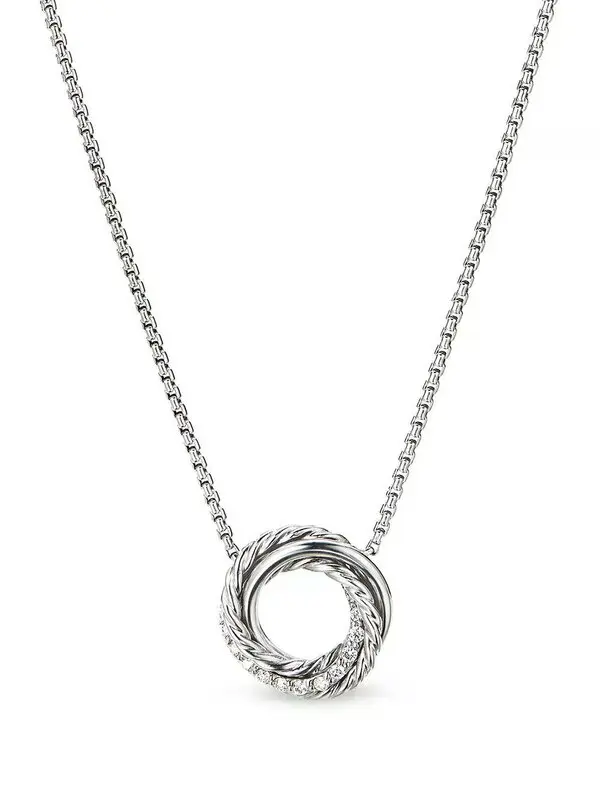 David Yurman Sterling Diamond Pave Necklace - Silver