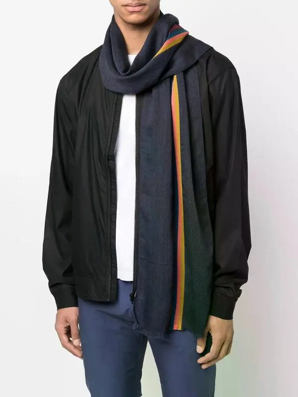 Paul Smith Striped Virgin Wool-blend Scarf