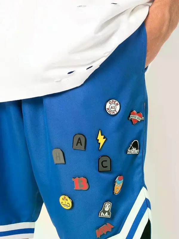 HACULLA. Royal Basketball Track Shorts With Mixed Decorative Pins