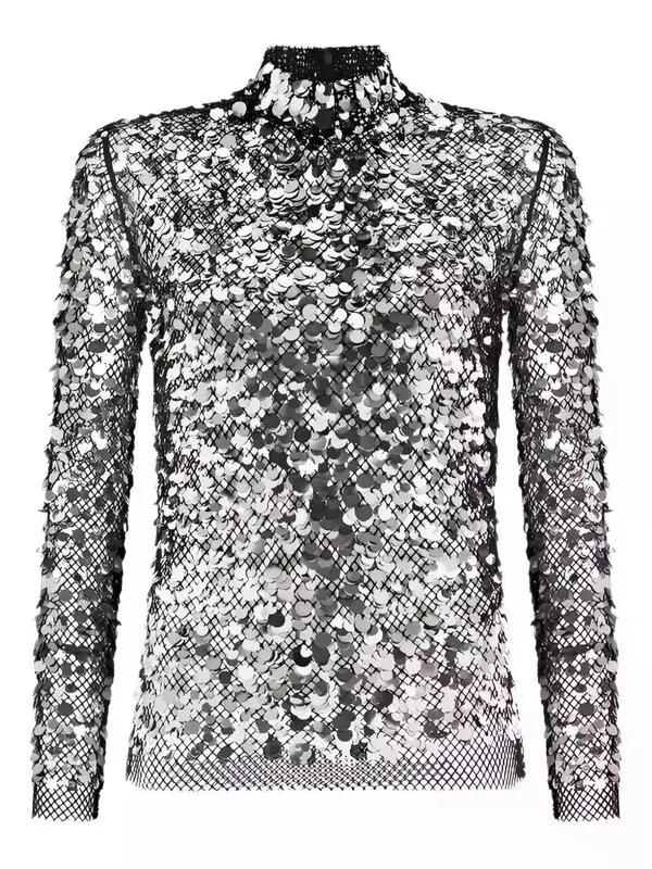 TOM FORD Sequin-embellished Mock Neck Top