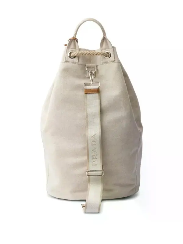 Prada Logo-print Backpack - Neutrals