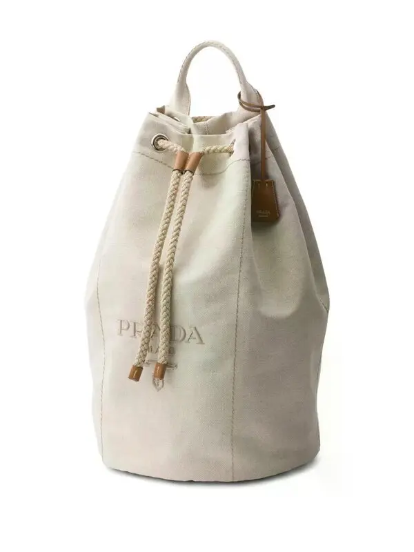 Prada Logo-print Backpack - Neutrals
