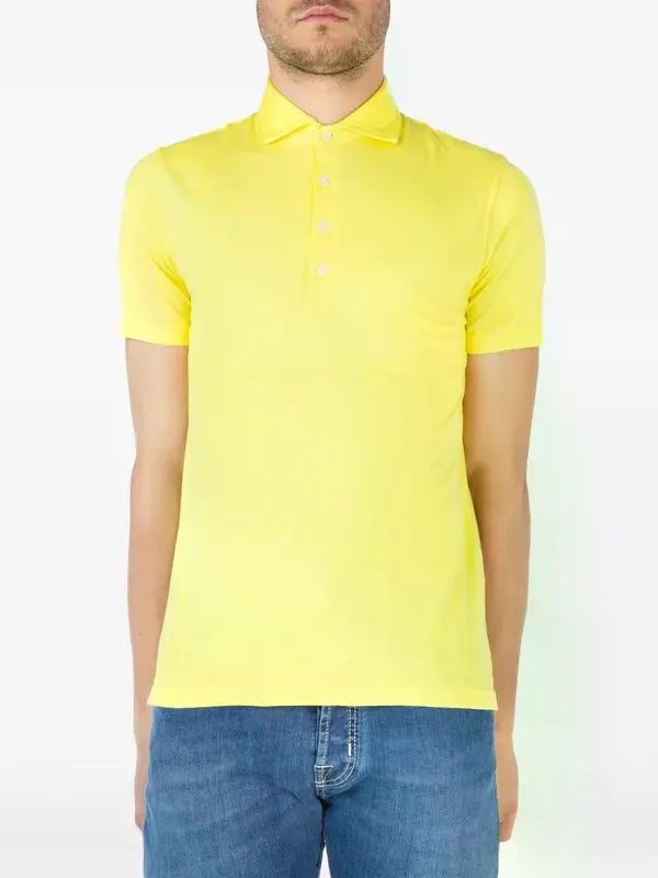 Fedeli Fine-knit Polo Shirt - Yellow