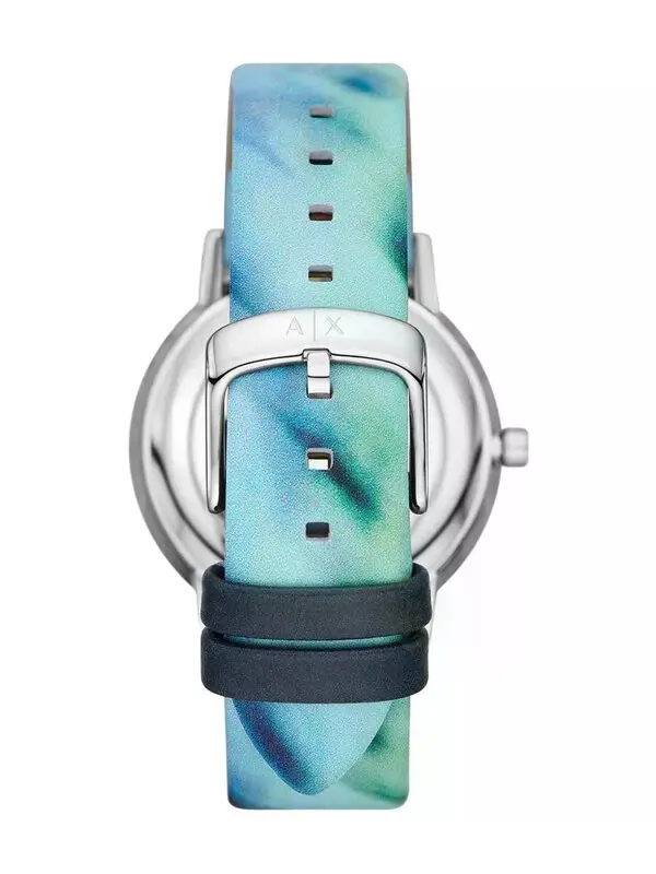 Armani Exchange Stainless Steel Leather Strap Quartz Watch