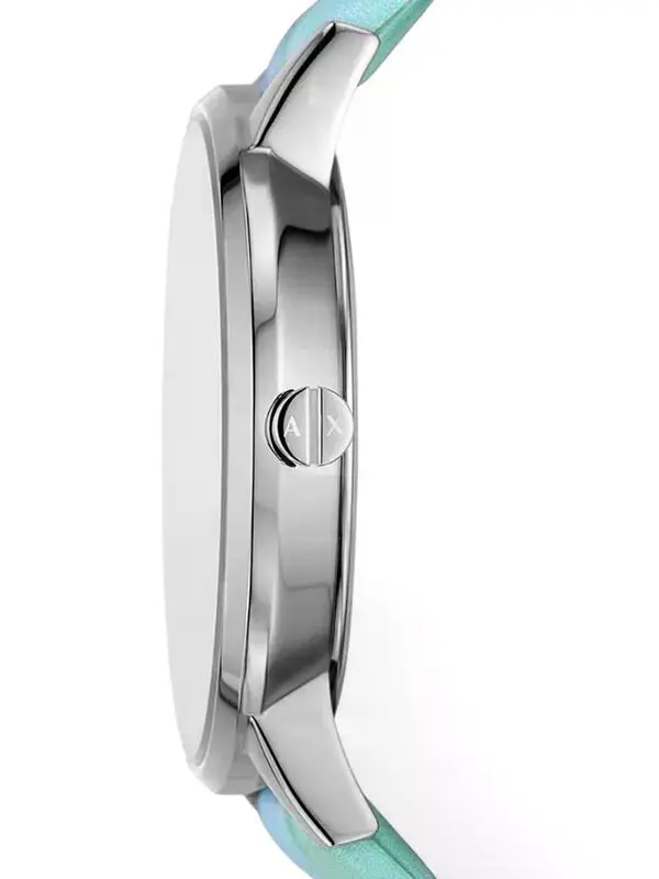 Armani Exchange Stainless Steel Leather Strap Quartz Watch
