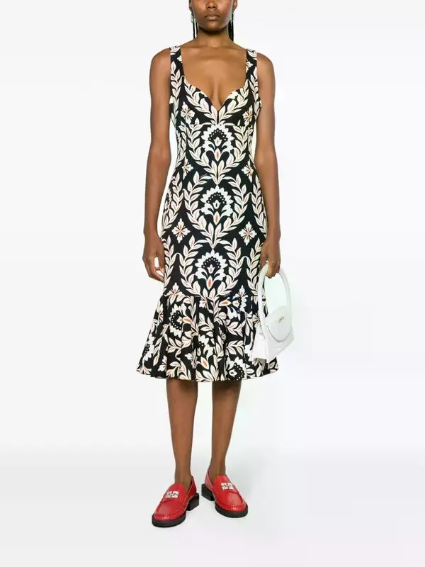 La DoubleJ Sleeveless Floral Print Midi Dress