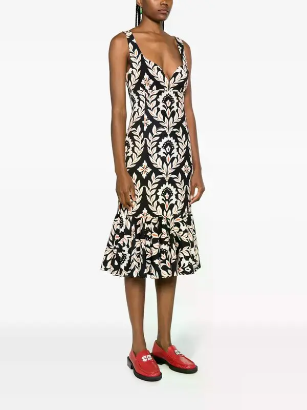 La DoubleJ Sleeveless Floral Print Midi Dress