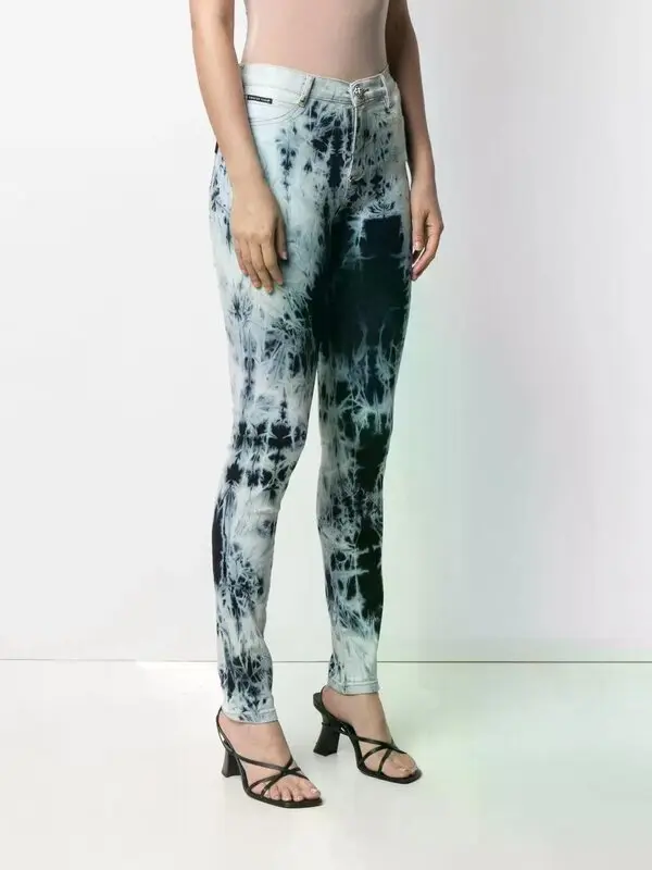 Philipp Plein High-waisted Acid-wash Jeggings