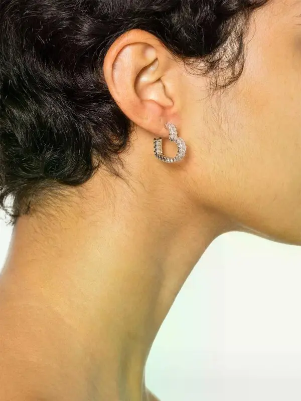 SWAROVSKI Matrix Hoop Earrings - Silver