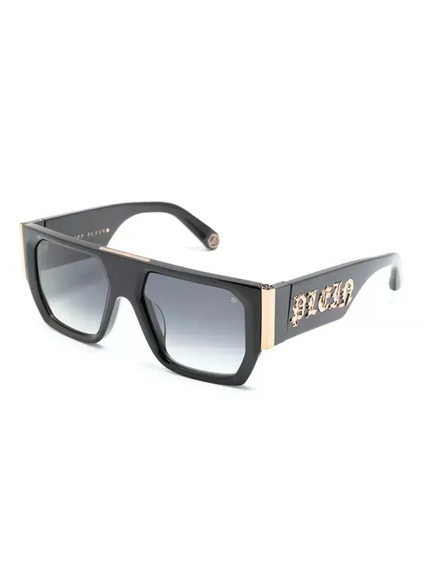 Philipp Plein Logo-lettering Rectangle-frame Sunglasses