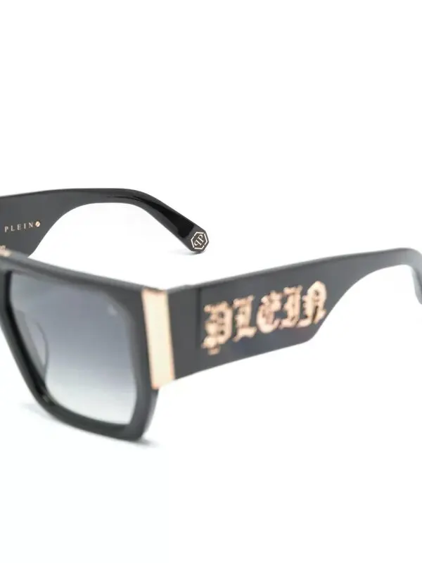 Philipp Plein Logo-lettering Rectangle-frame Sunglasses