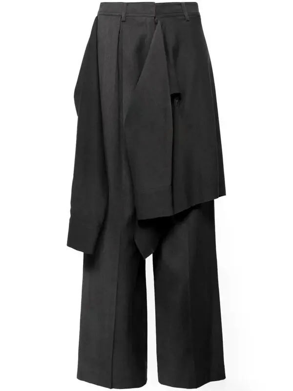 Goen.j Layered Shirt Raw-edge Cut Pants