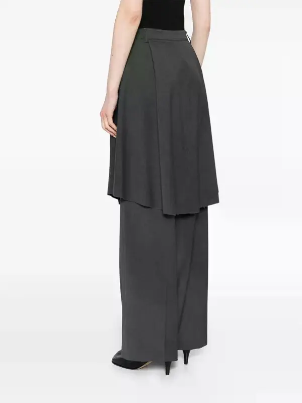 Goen.j Layered Shirt Raw-edge Cut Pants